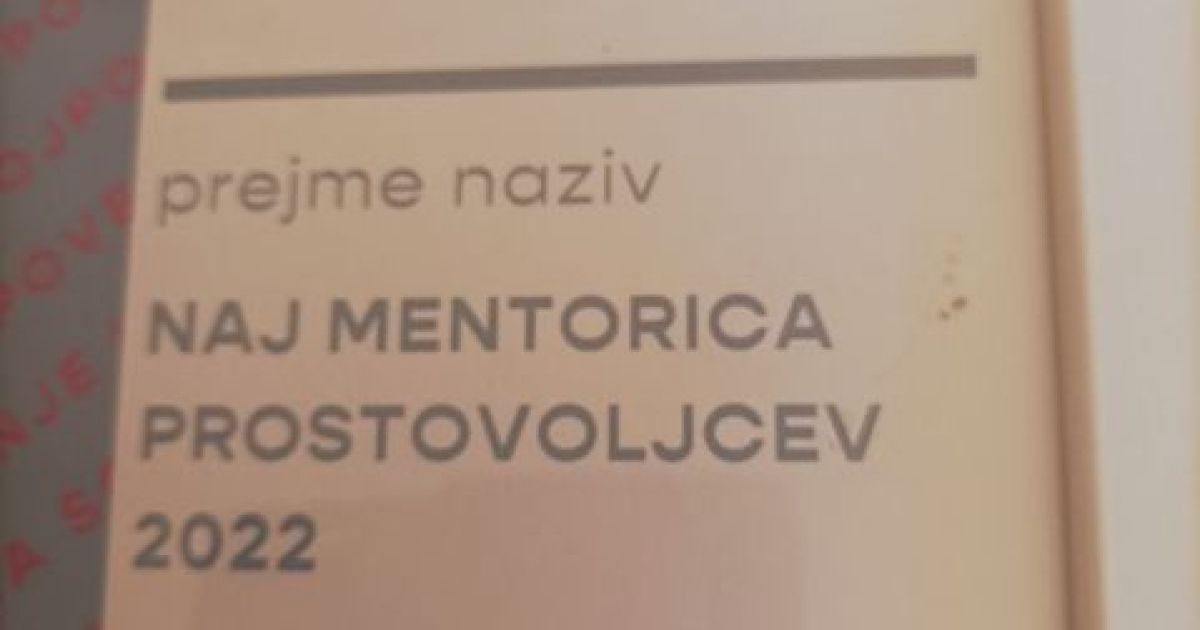 Naj mentorica prostovoljcev je iz Zasavja - Svet24.si