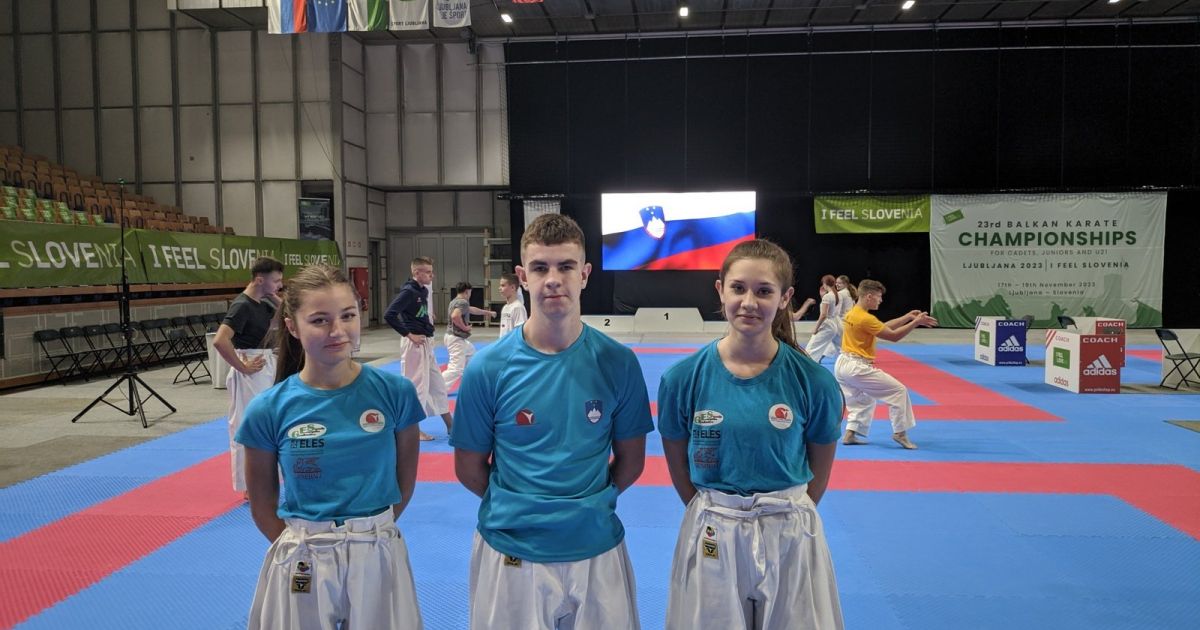 Maja Lakner, Luka Cicvarić in Maja Lazanski z reprezentanco na ...