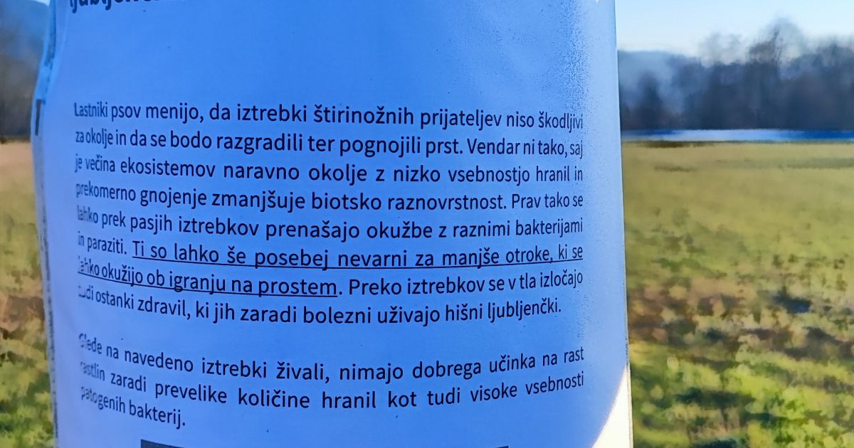 Meščane vznemirja sporočilo: Iztrebki vašega psa so nevarni - Svet24.si