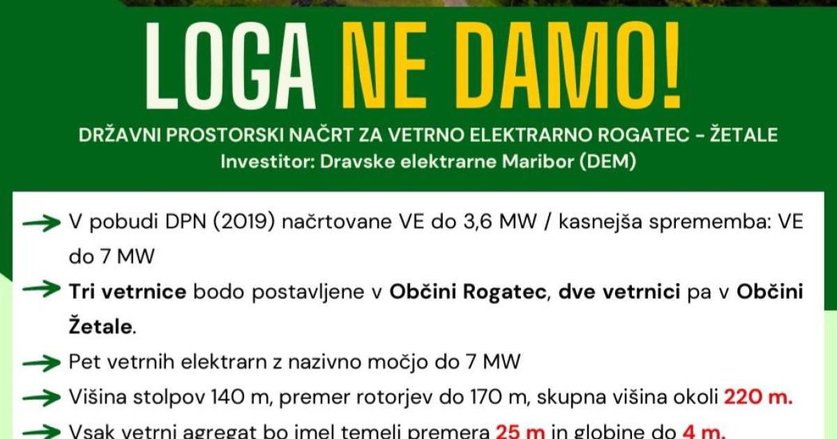 Civilna iniciativa proti vetrnim elektrarnam tudi v Žetalah - Svet24.si